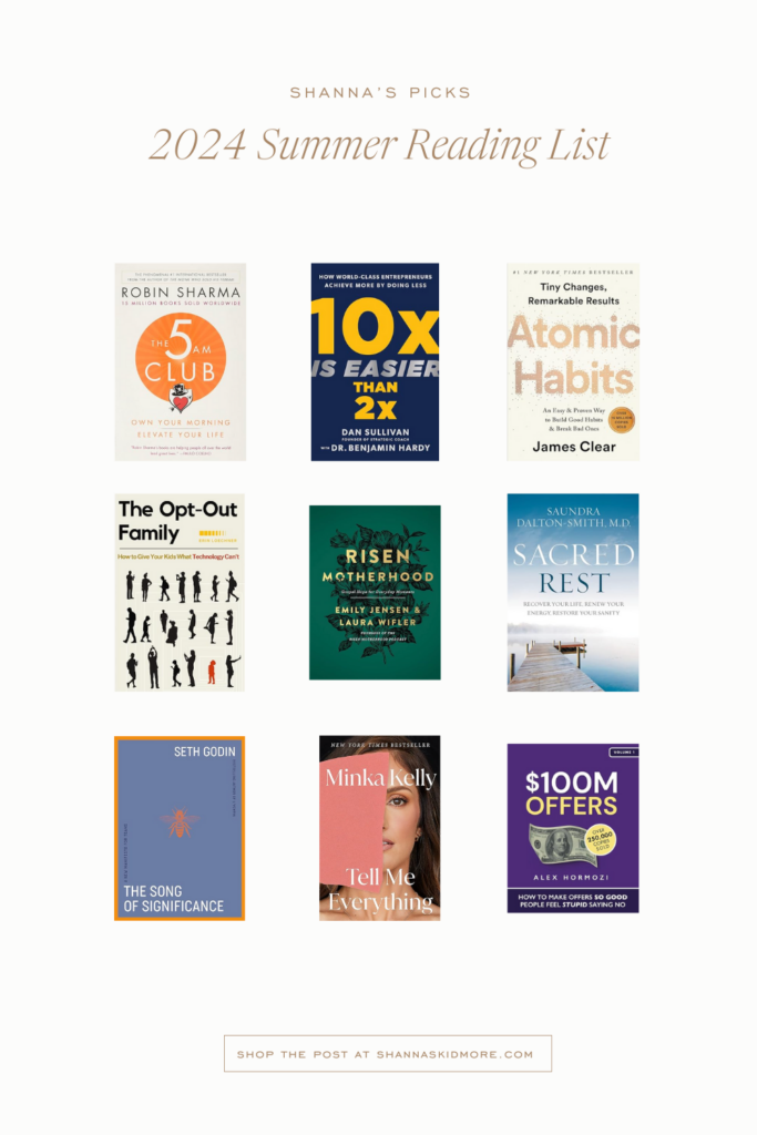 2024 Summer Reading List for Entrepreneurs | Shanna Skidmore